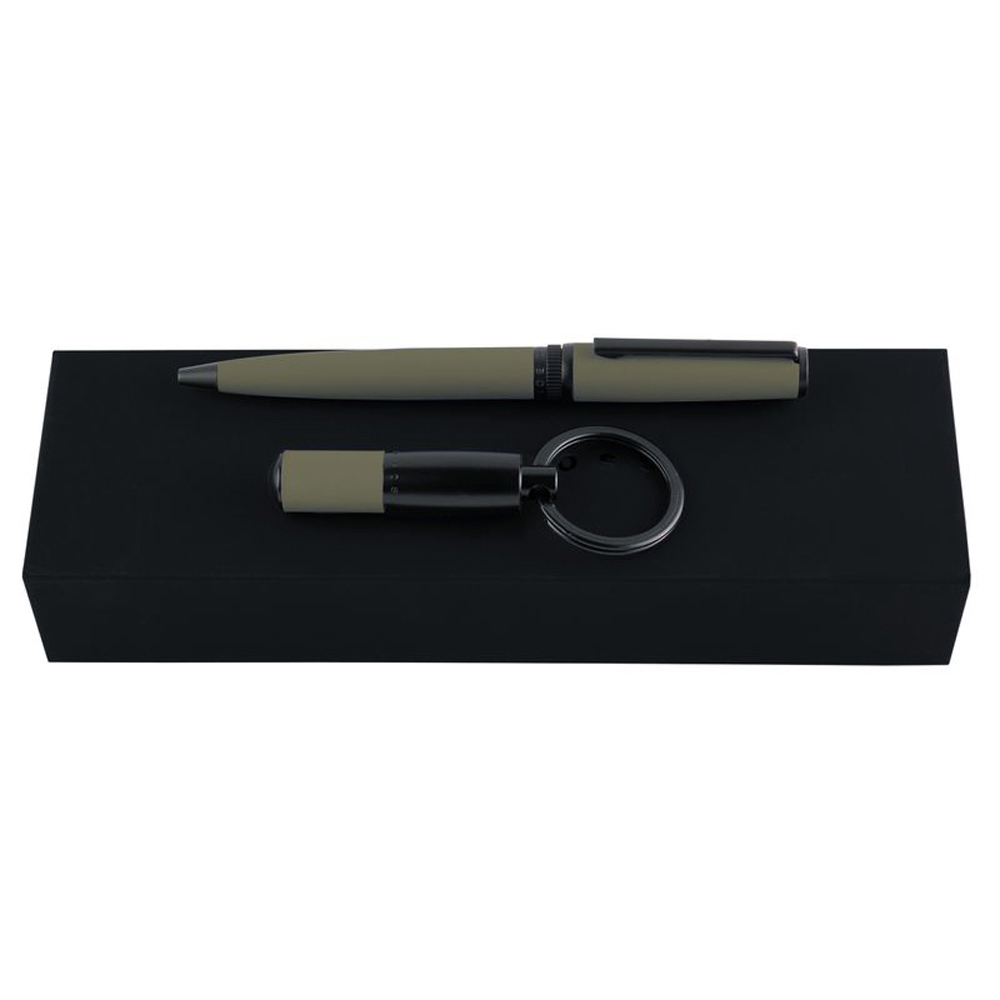 Hugo Boss Gear Matrix Khaki Pen and Keyring Set | Peter Jackson